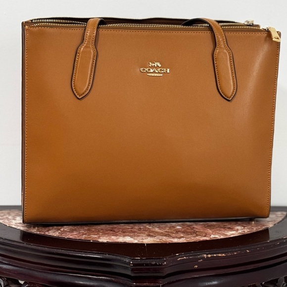 Coach | Bags | Coach Tan Leather Tote Bag | Poshmark